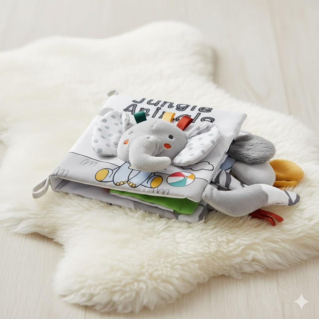 Soft Cloth Book with 3D Animal Tails - Jungle Animals| My Mom And Me