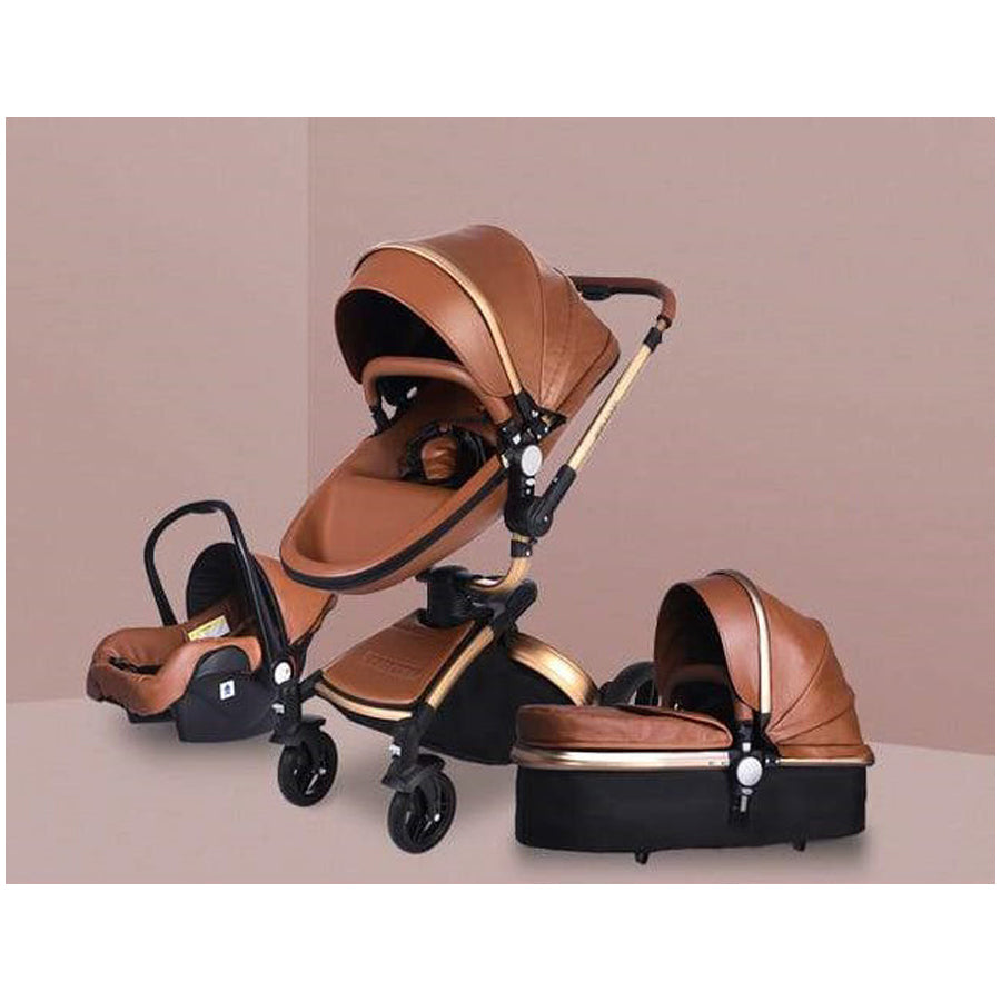 Agape Luxury Baby Stroller Eggshell 360° Travel System - Brown| My Mom ...