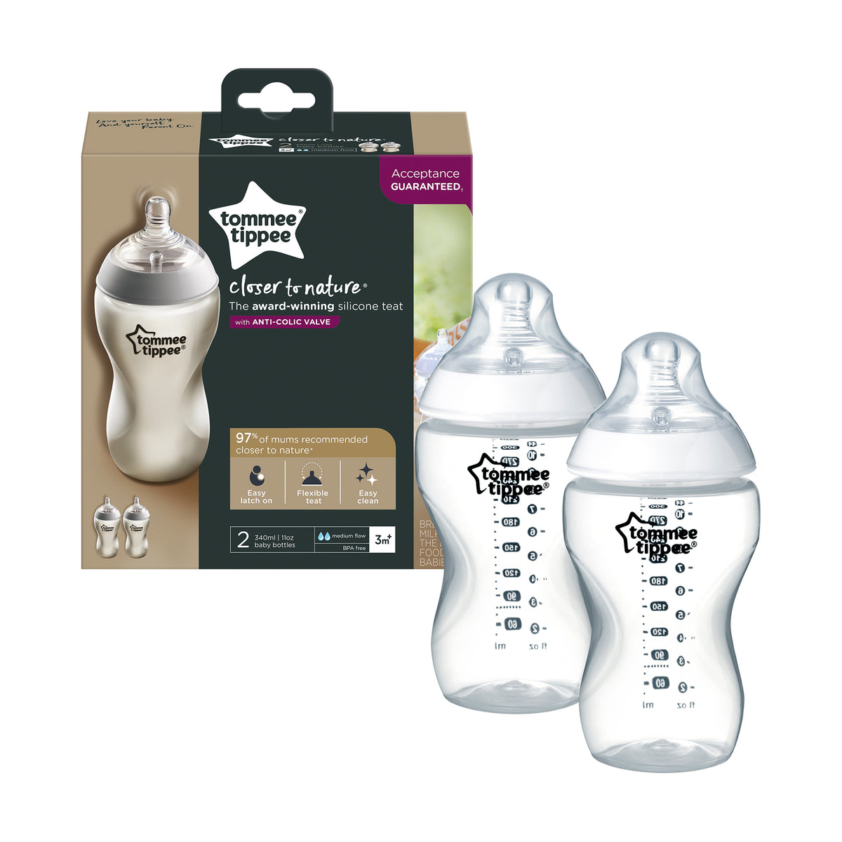 Tommee Tippee – Closer to Nature – 340ml x 2 Bottles| My Mom And Me