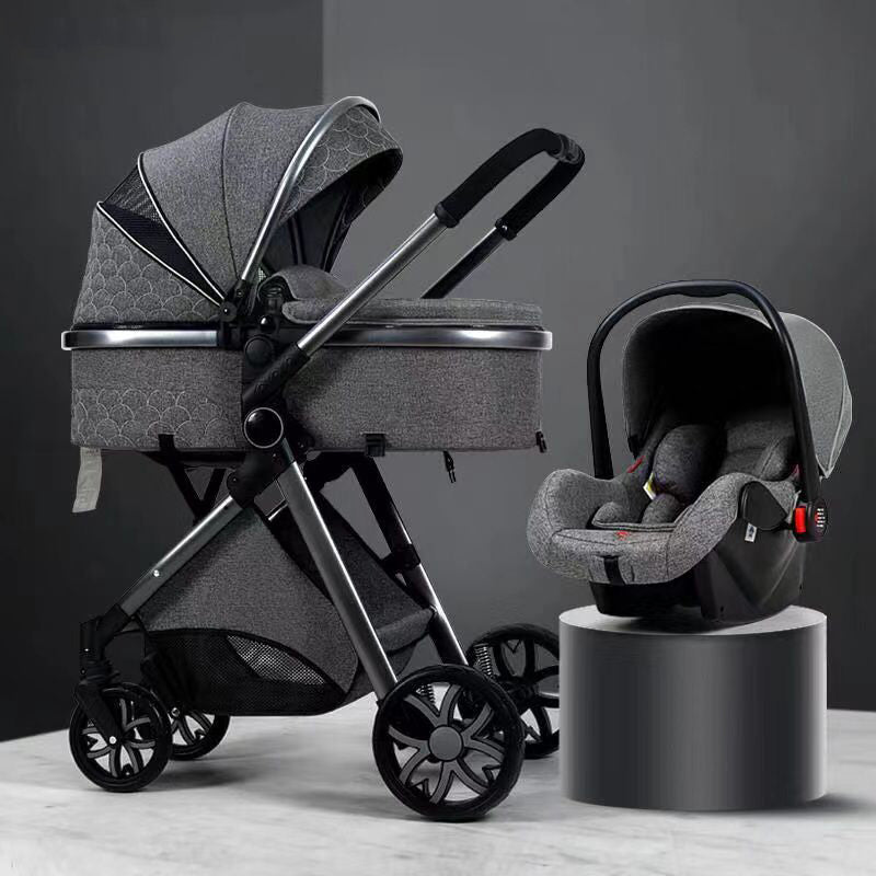 My Mom And Me - 3 in 1 Foldable Baby Stroller Travel System - Black/Sm ...