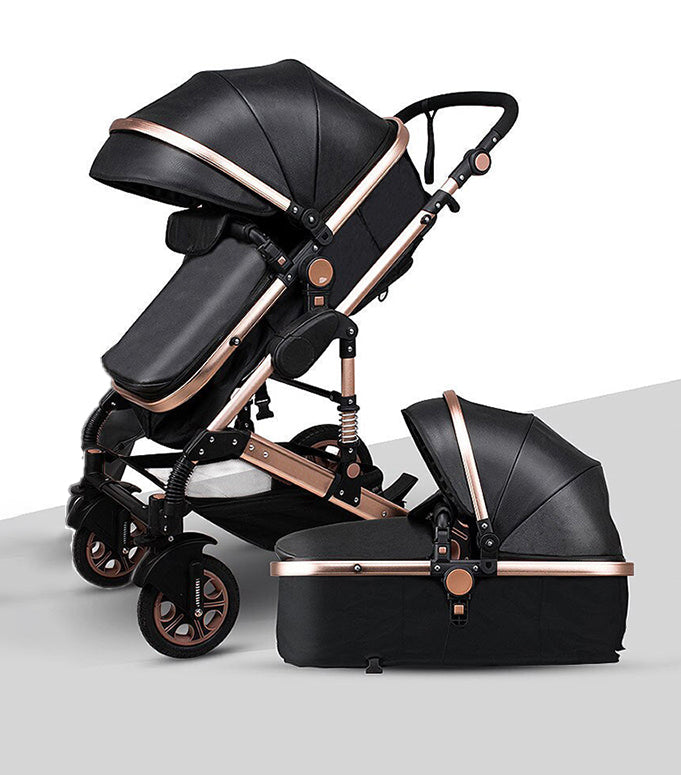 Belecoo Luxury Baby Stroller Travel System 2-in-1 - Black| My Mom And Me